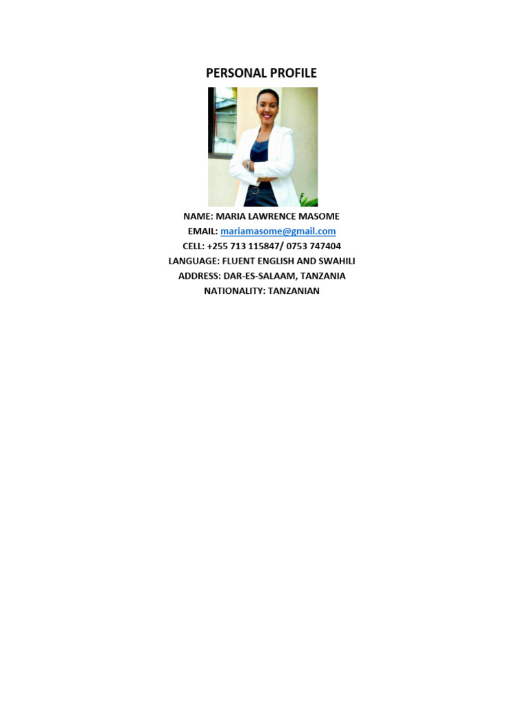 Maria Lawrence Masome Details | PDF | Leadership | Data