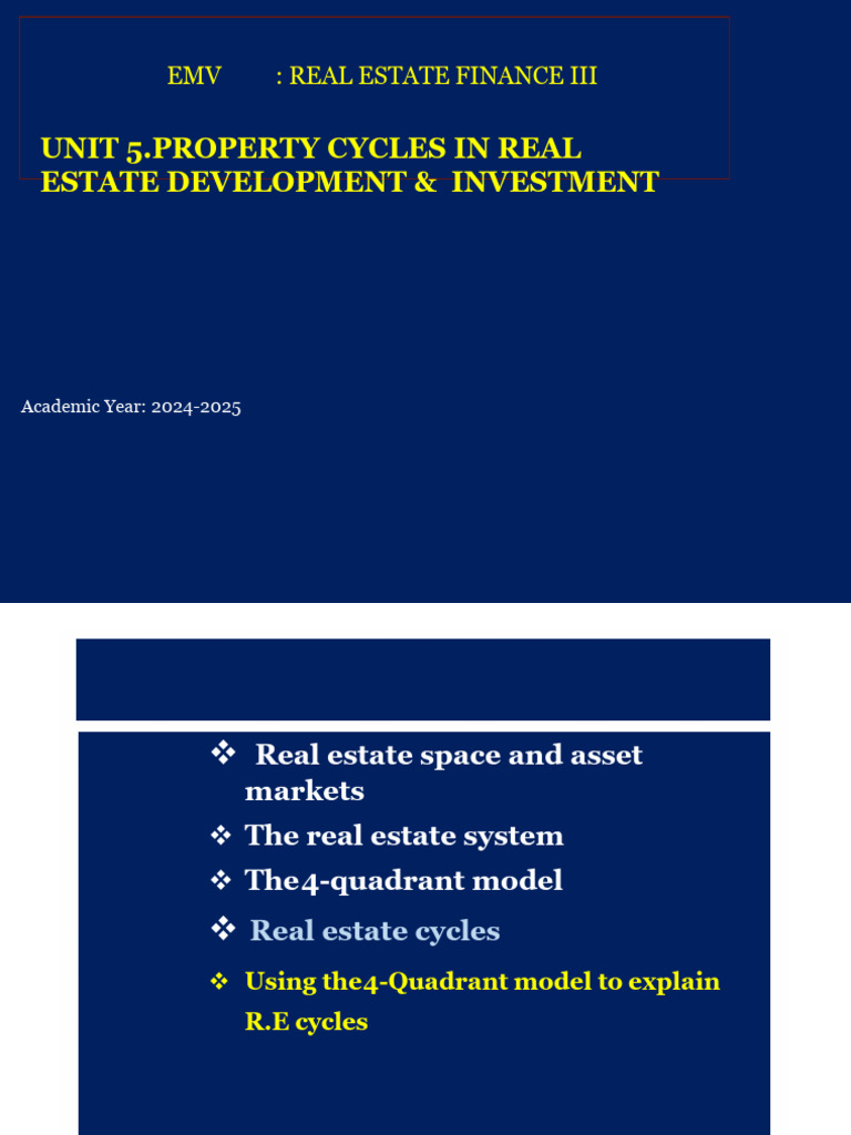 Unit 5-Real Estate Finance III-EMV3265 | PDF | Market (Economics ...