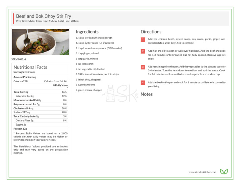Beef and Bok Choy Stir Fry | PDF | Fat | Stir Frying
