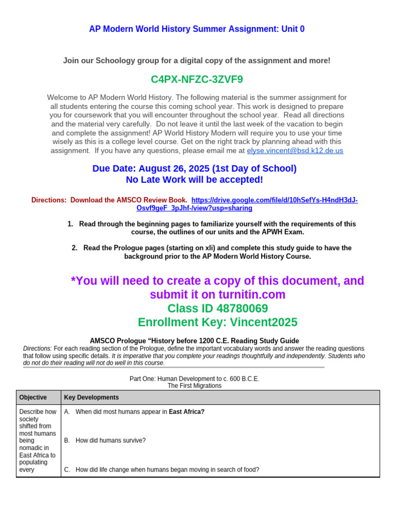 APWH Summer Assignment 2025 | PDF | Asia | Civilization