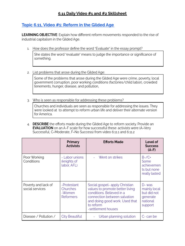 ROSIE AMEZCUA - Topic 611 Reform in The Gilded A - 6536877.11 Daily ...