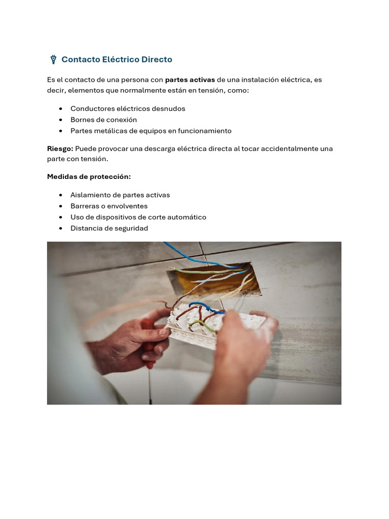 Contacto Electrico Directo y Indirecto | PDF | Poder (Física ...