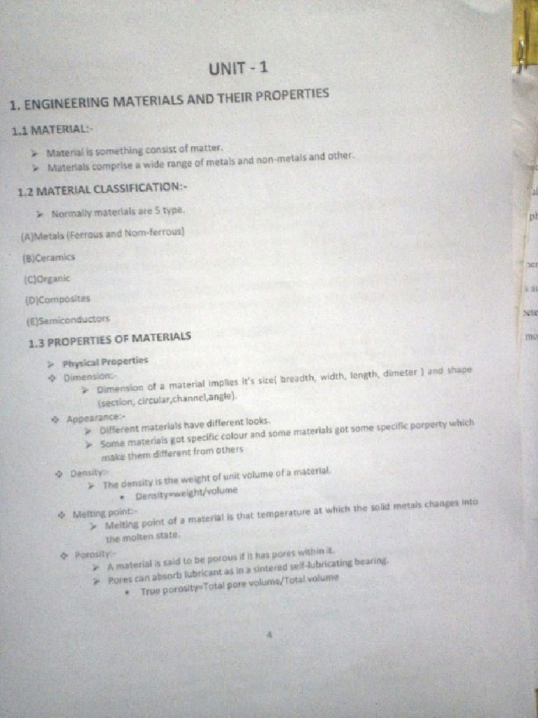 Uniben Ite 110 Engineering Material | PDF