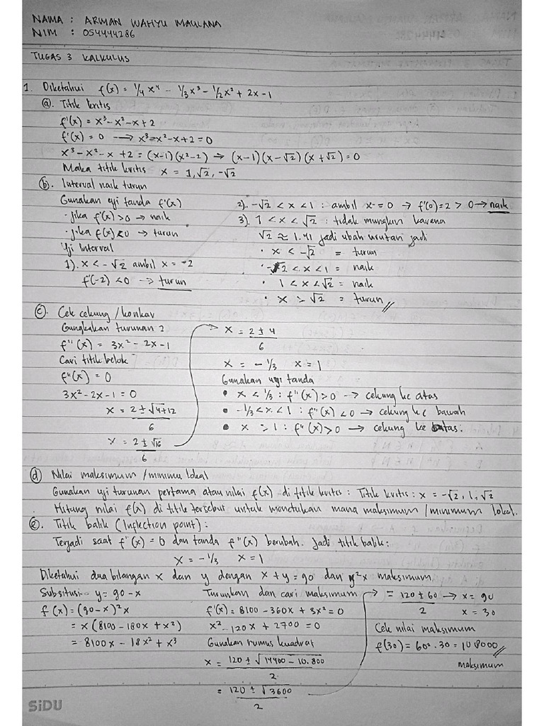 Tugas 3 Kalkulus | PDF