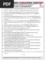 Class 10 Maths Polynomials PYQs | PDF