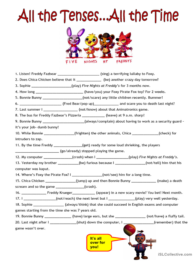 Intermediate All Verb Tense Review | PDF