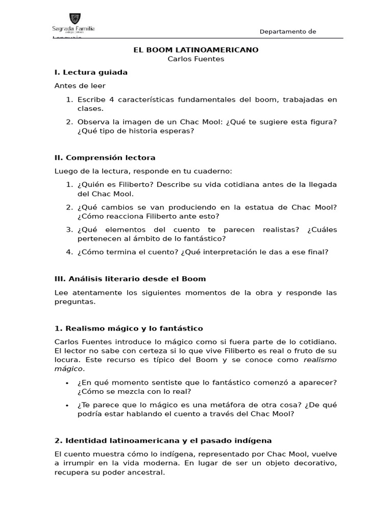 Análisis de "Chac Mool" de Carlos Fuentes | PDF | Cuentos | Fantasía