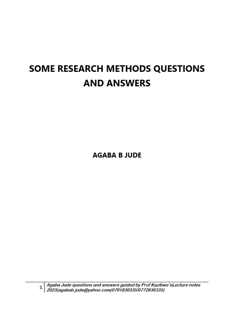 Research Questions and Answers | PDF | Hypothesis | Qualitative Research