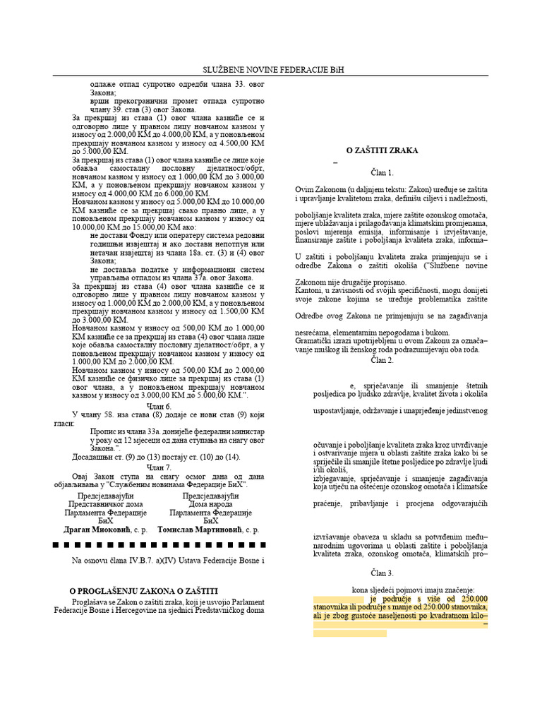 Zakon o Zastiti Zraka - 72 - 24 | PDF