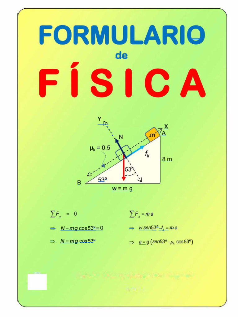Formulario de Fisica 1 | PDF