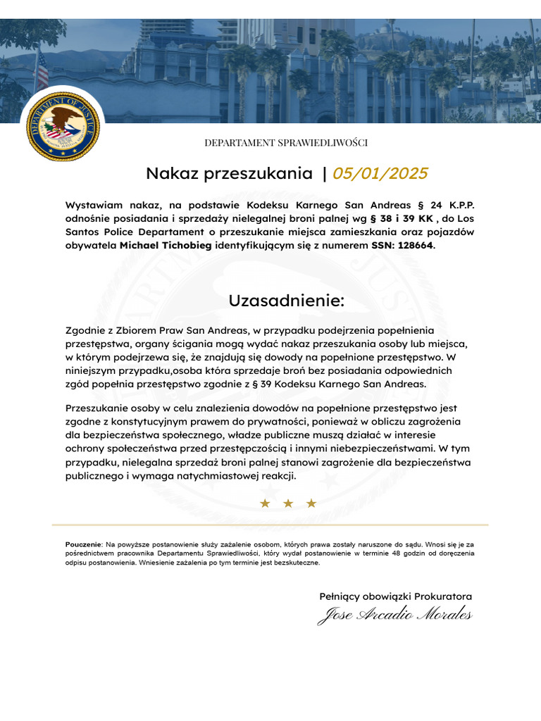 Michael Tichobieg - Nakaz Przeszukania | PDF