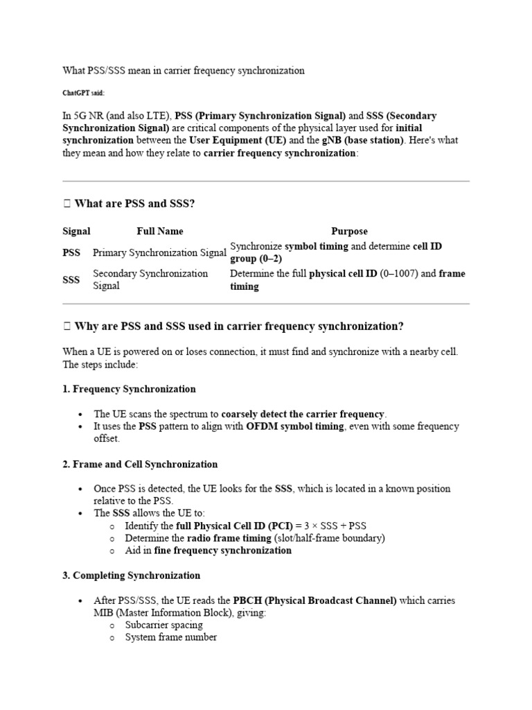 What is the Difference Between the PSS_SSS of Carrier Synchronization ...