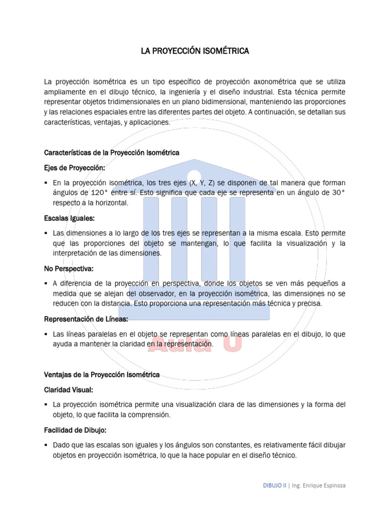 4 La Proyección Isométrica | PDF | Dibujo técnico | Perspectiva (Gráfica)