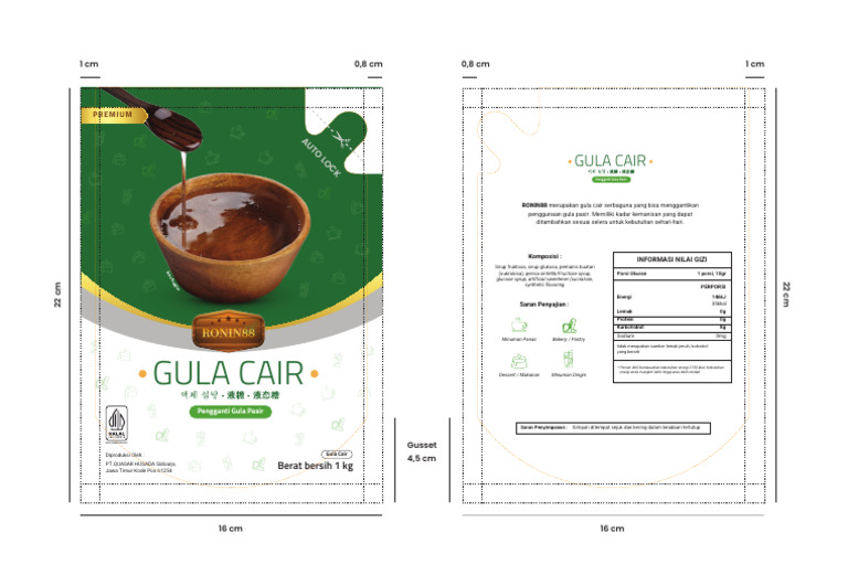 1 KG FINAL CETAK X - Packaging Gula Cair Ronin 88 | PDF