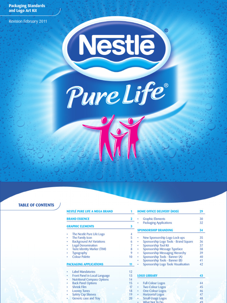 Nestlé Pure Life Packaging Guidelines | PDF | Logos | Brand