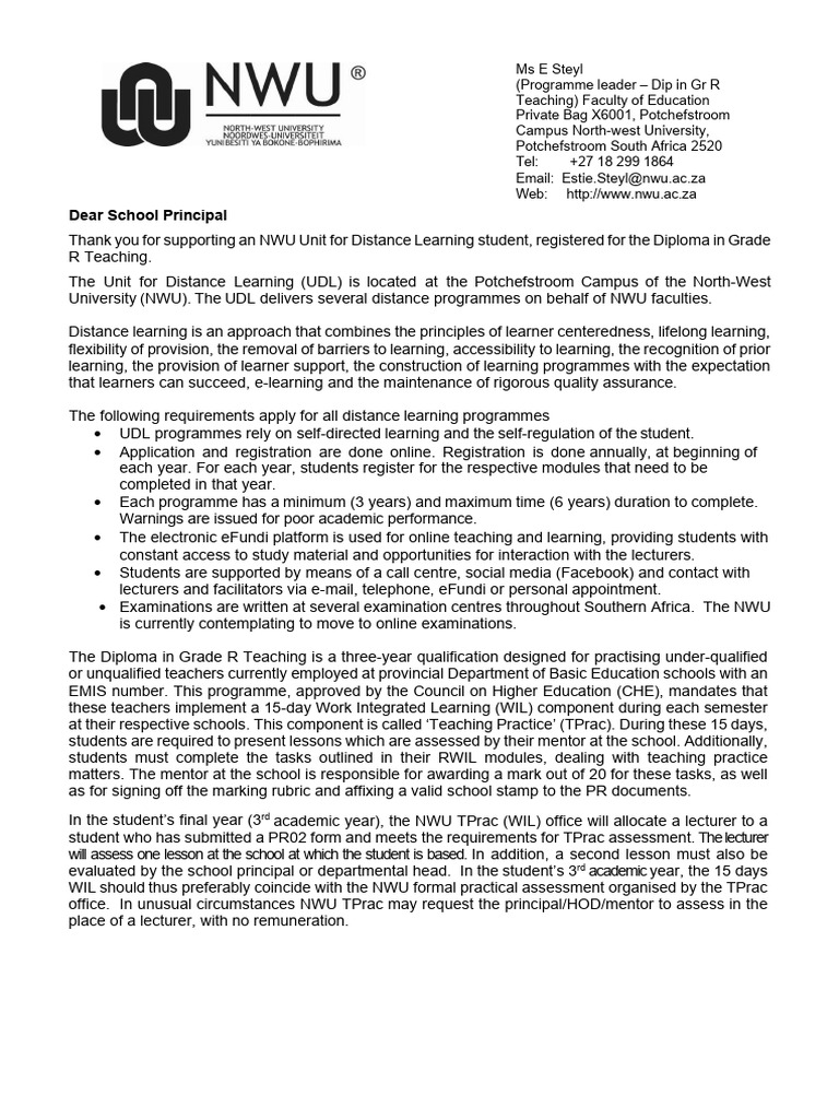 Pr02 Form Diploma in Grade R Teaching Updated 2025 Final.1 | PDF ...