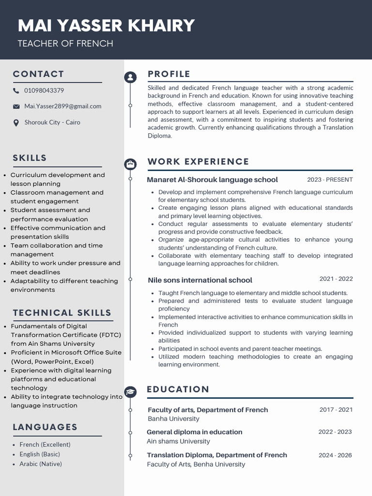 CV Mai 2025 | PDF | Educational Assessment | Curriculum