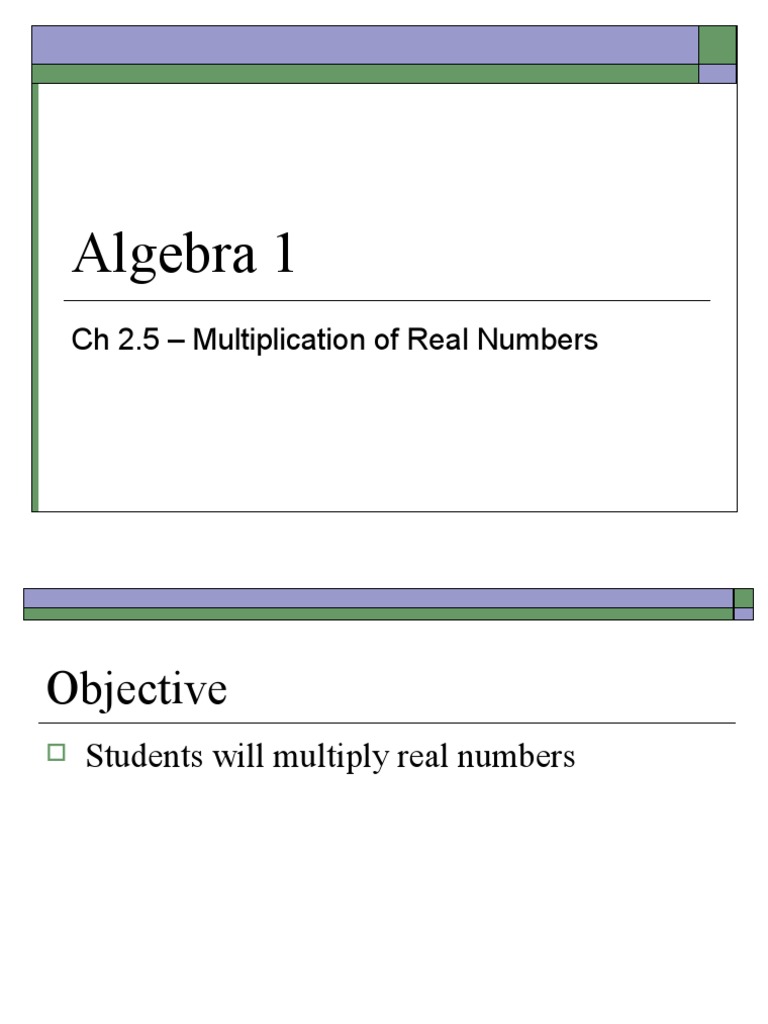 Multiplication of Real Numbers | PDF | Multiplication | Mathematical ...