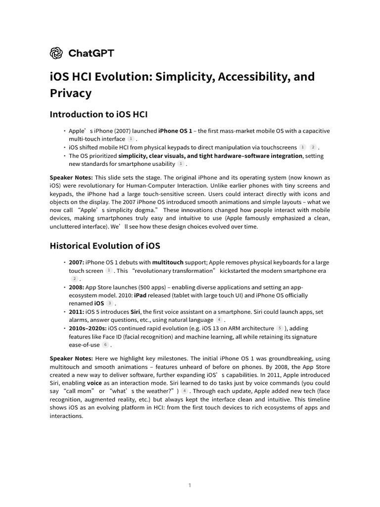 IOS HCI Evolution - Simplicity, Accessibility, and Privacy | PDF | Ios ...