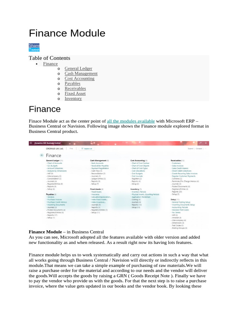 ERP Finance Module - Navision | PDF | Debits And Credits | Accounts Payable