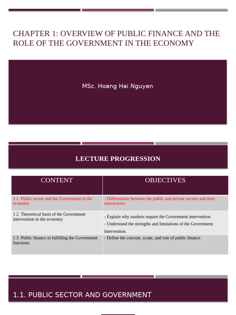 Chapter 1 - Overview of Public Finance and The Role of The State in The ...