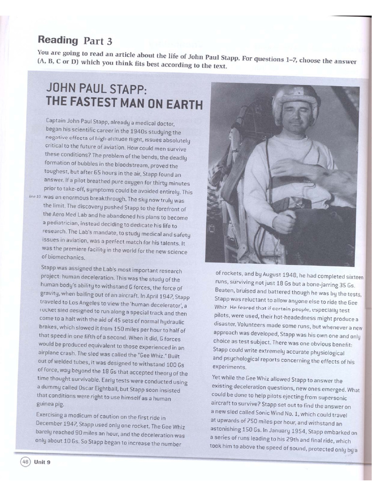 Stapp Reading | PDF