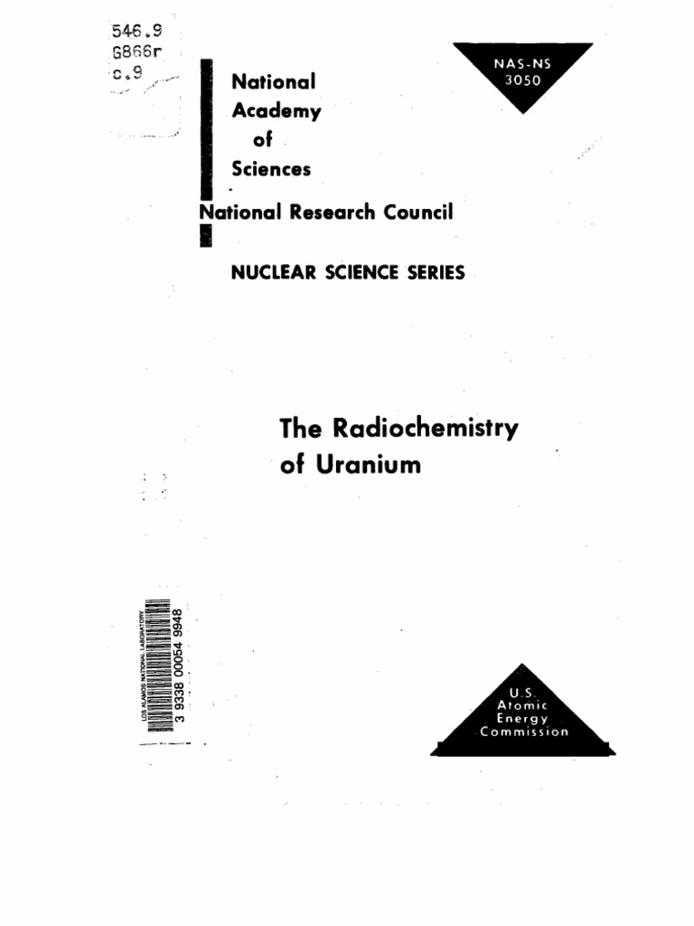 NAS-NS 3050 Radiochemistry of U | PDF | Uranium | Salt (Chemistry)