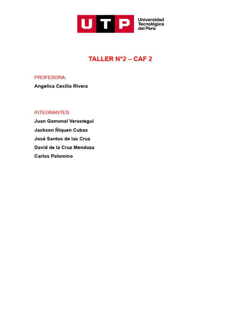 Taller #2 Caf 2 | PDF