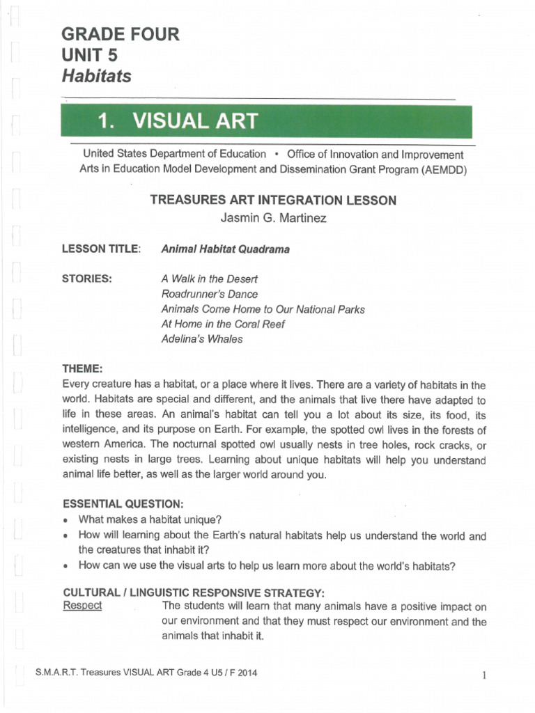 Grade 4 Unit 5 - Habitats | PDF