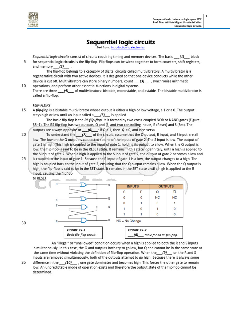 Sequential Logic Circuits - Unidad 3 | PDF | Logic Gate | Computing