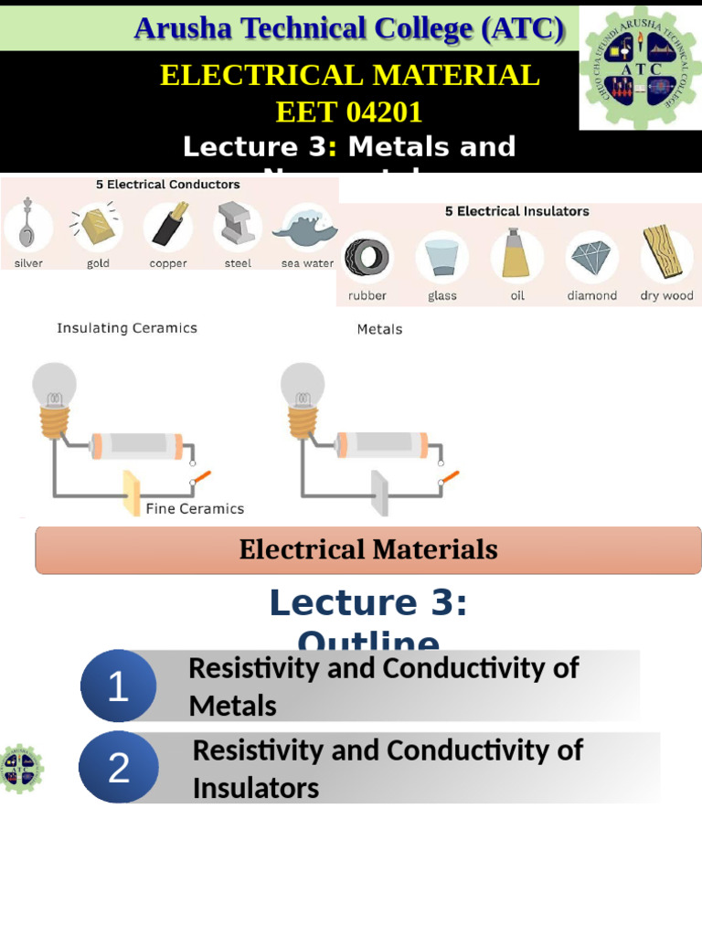 Electrical Materials-Lecture 3 | PDF | Electrical Resistivity And ...