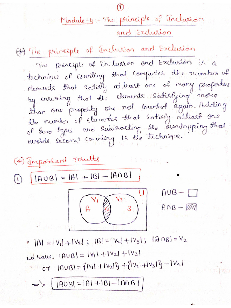 Module 4 The Principle of Inclusion and Exclusion | PDF