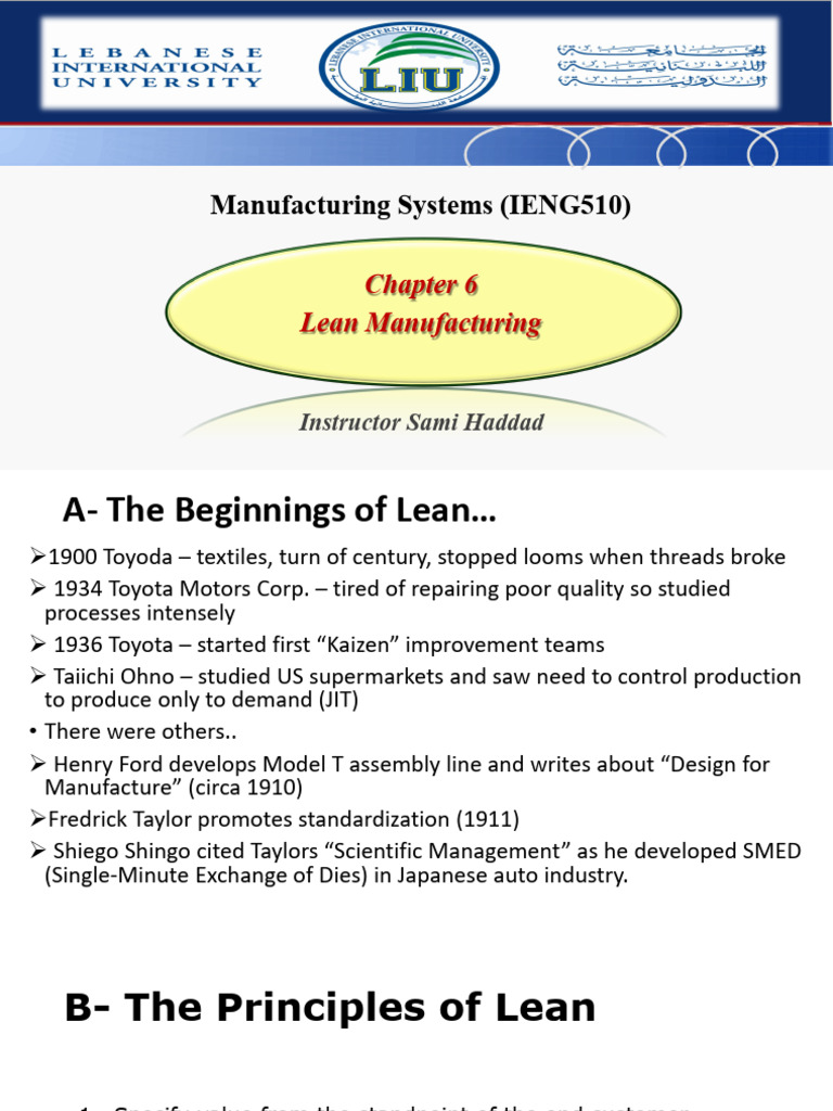 Lean Manufacturing Principles and Tools | PDF | Lean Manufacturing ...