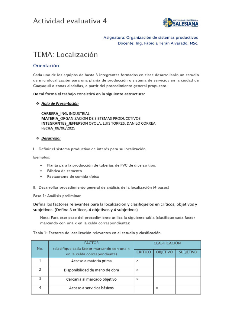 Actividad Evaluativa Deber Grupal MGL | PDF