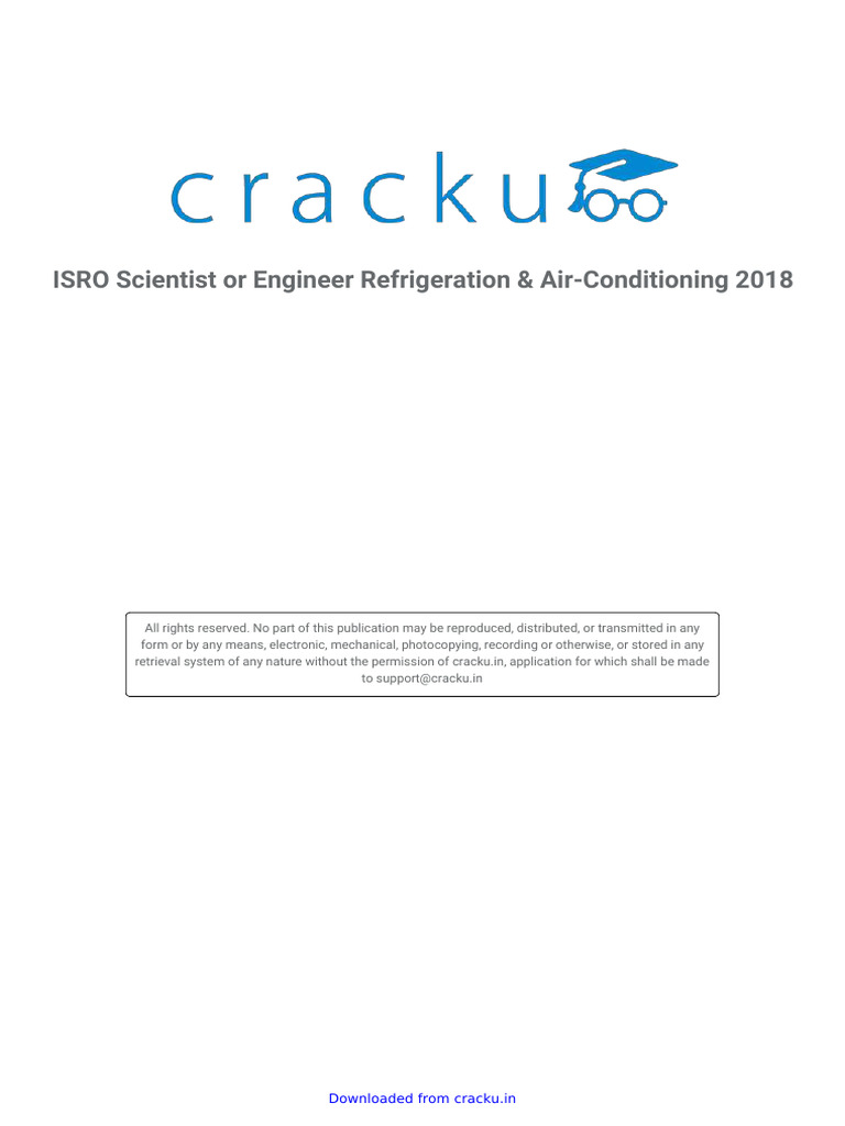 Solved ISRO Scientist or Engineer Refrigeration & Air-Conditioning 2018 Paper With Solutions ...