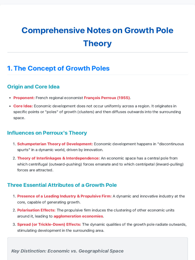 Understanding Growth Pole Theory | PDF | Economics | Innovation