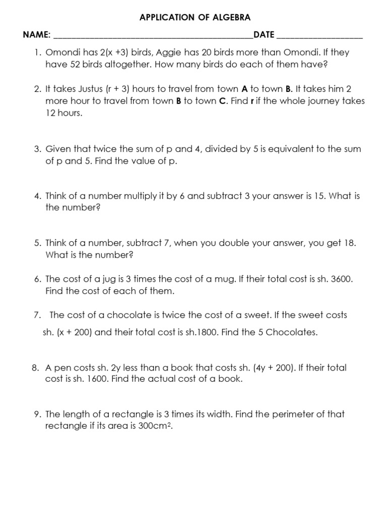 Application of Algebra Now | PDF | Area | Mathematics