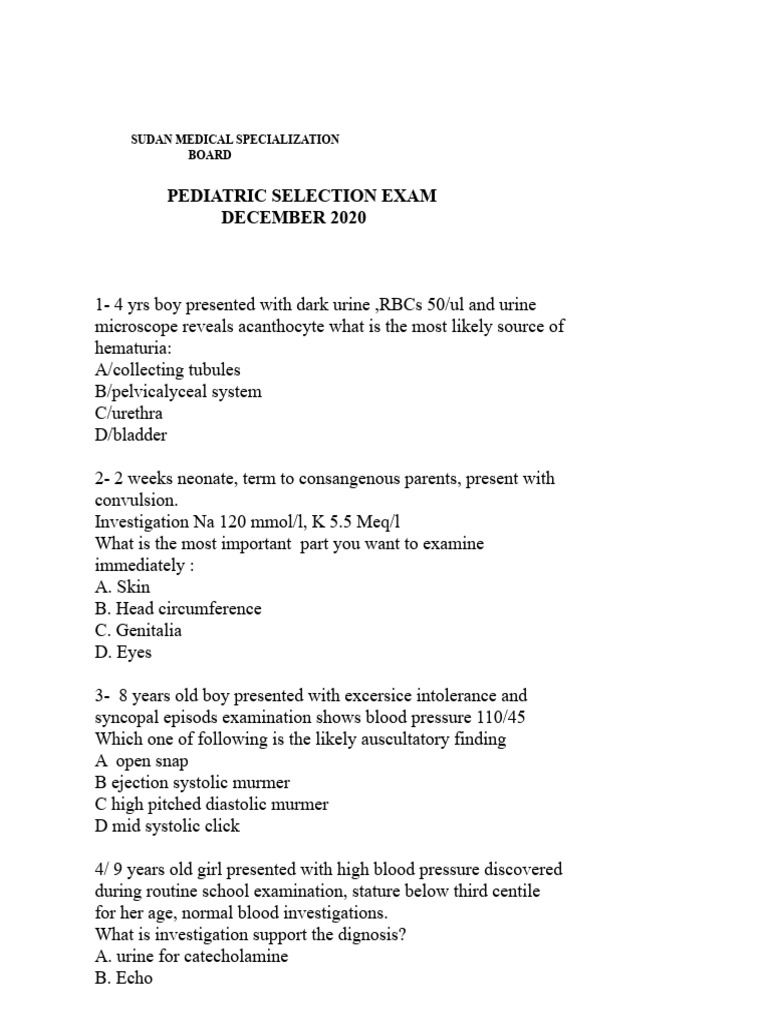 Pediatric Selection Dec 2020 | PDF | Clinical Medicine | Diseases And ...