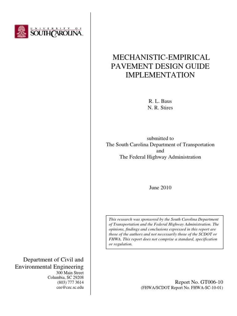 Mechanistic-Empirical Pavement Design Guide Implementation: R. L. Baus ...
