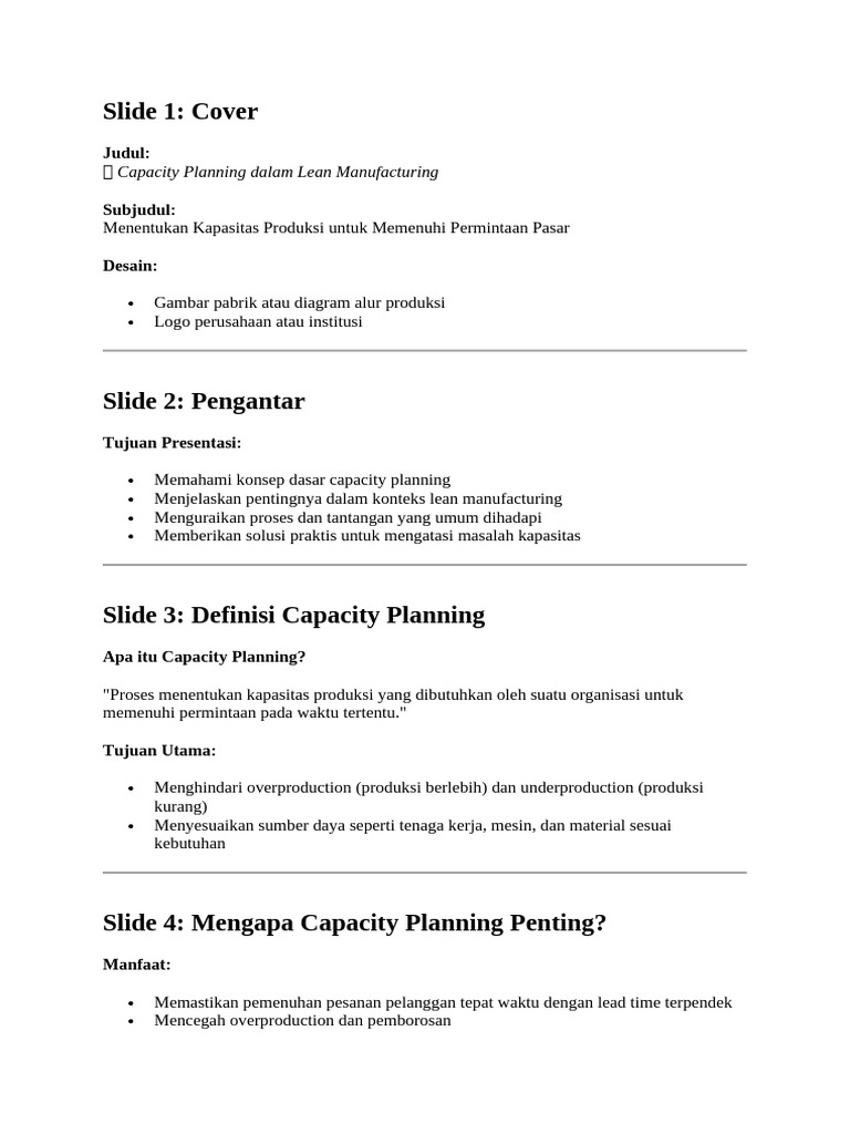 Capacity Planning Example | PDF