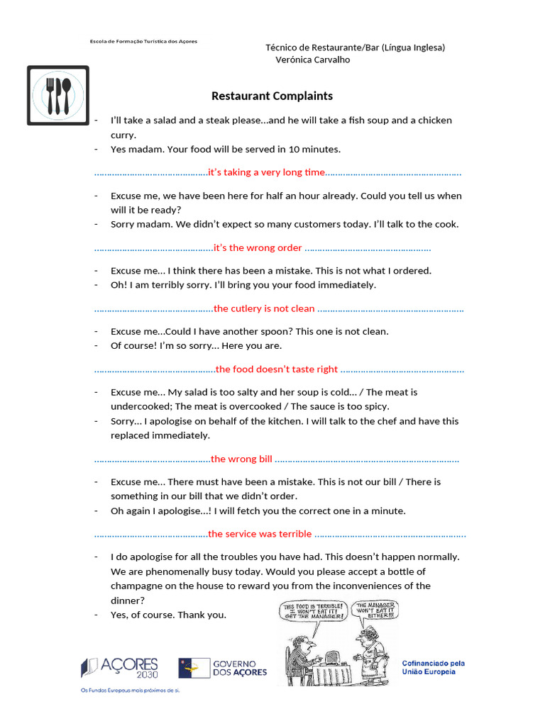 Restaurant Complaints TRB | PDF