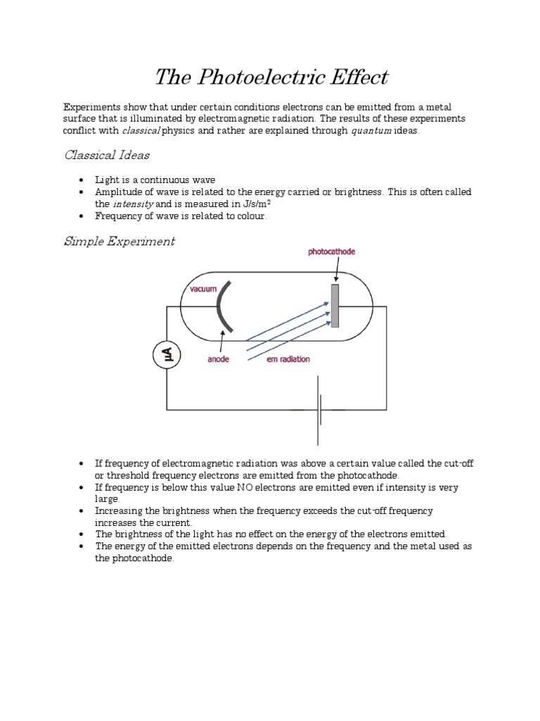 Understanding the Photoelectric Effect | PDF | Teaching Methods ...