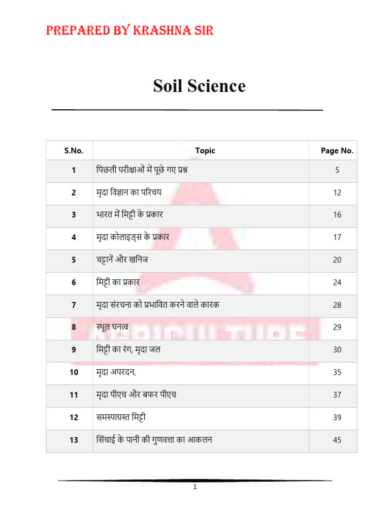 Complete Soil Science Notes | PDF