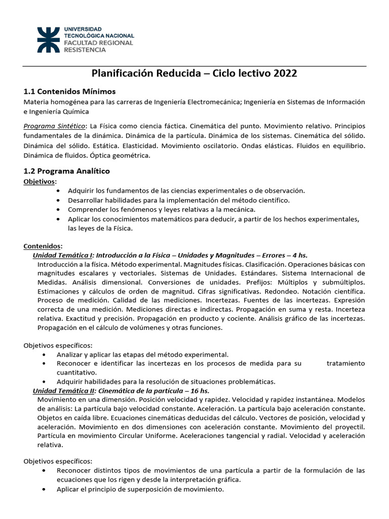 Programa de Fisica | PDF | Fuerza | Olas