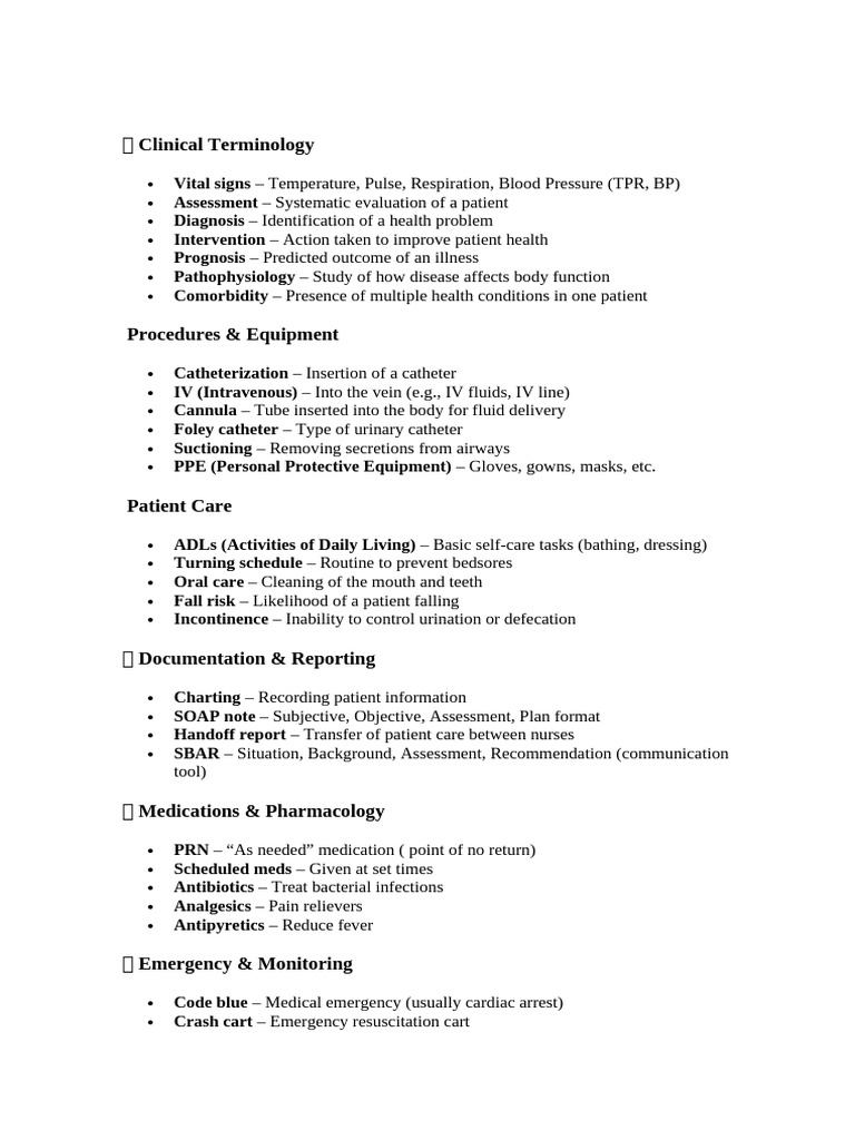 ? Clinical Terminology | PDF | Intravenous Therapy | Catheter
