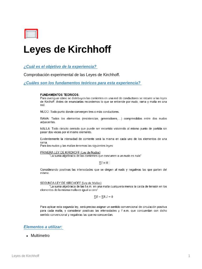 Leyes de Kirchhoff | PDF