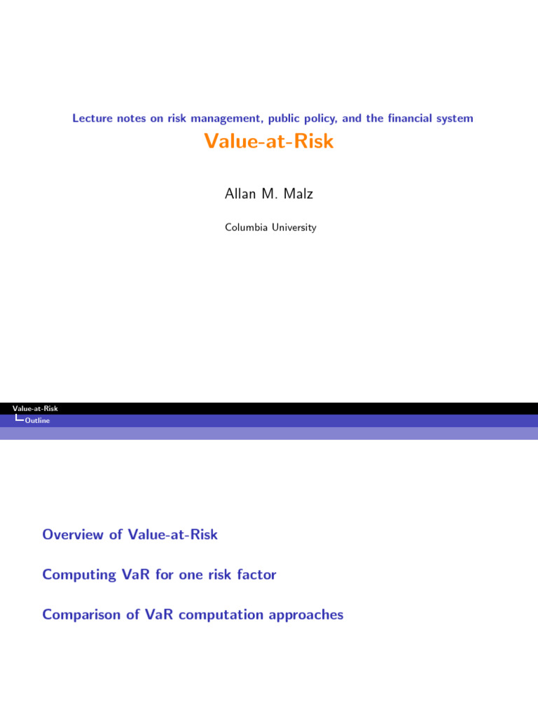 Value at Risk and Market Risk Measurement | PDF | Greeks (Finance ...