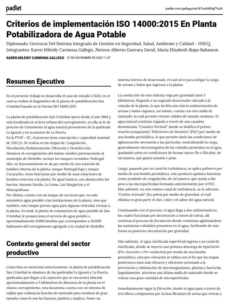 Planta San Cristobal | PDF | Agua | Agua potable