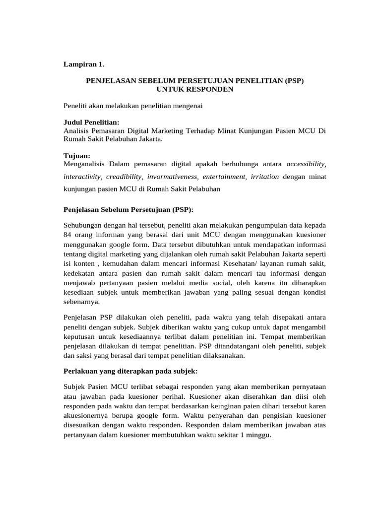 Contoh PSP | PDF