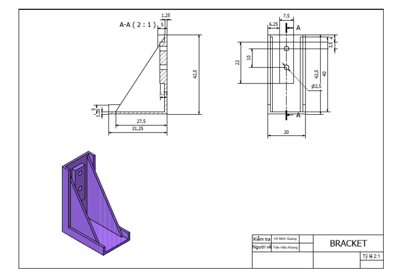 Bracket: Kiểm tra Người vẽ Tỷ lệ 2:1 | PDF